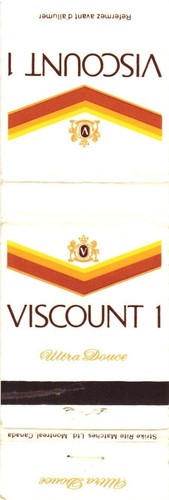 Viscount 1 Ultra Douce Cigarettes Vintage Matchbook Cover | eBay