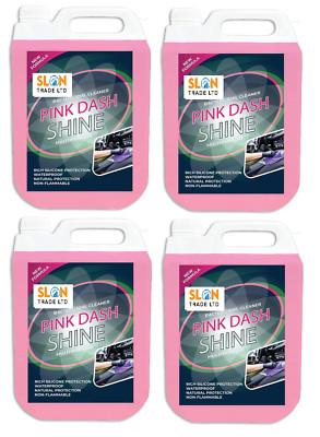 4 x 5 Litre Pink Dashboard Sheen Quick Cleaner Fragrant Dash Silicone ...