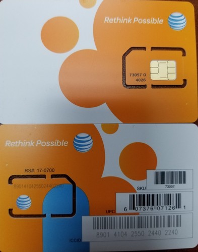 AT&T - STANDARD 2FF SIM Card • GSM 4GLTE • NEW OEM Prepaid or Contract ...