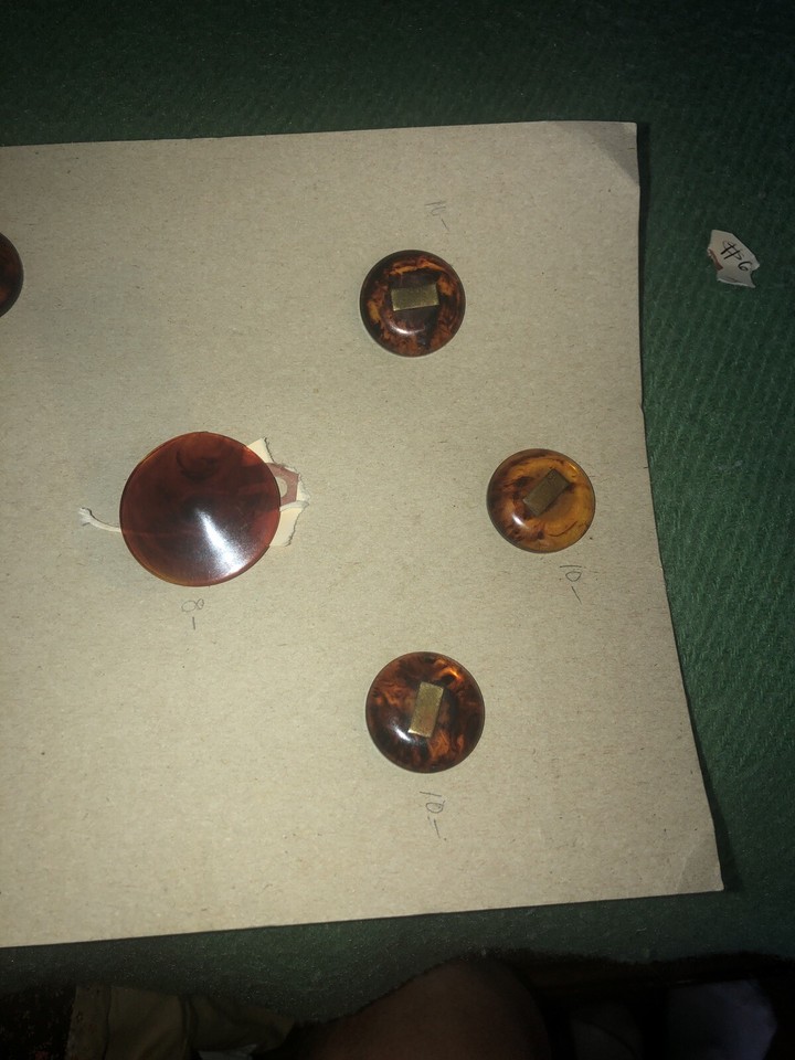 VINTAGE Lot Of 7 LARGE TORTOISE SHELL BAKELITE BUTTONS 6 With Metal ...