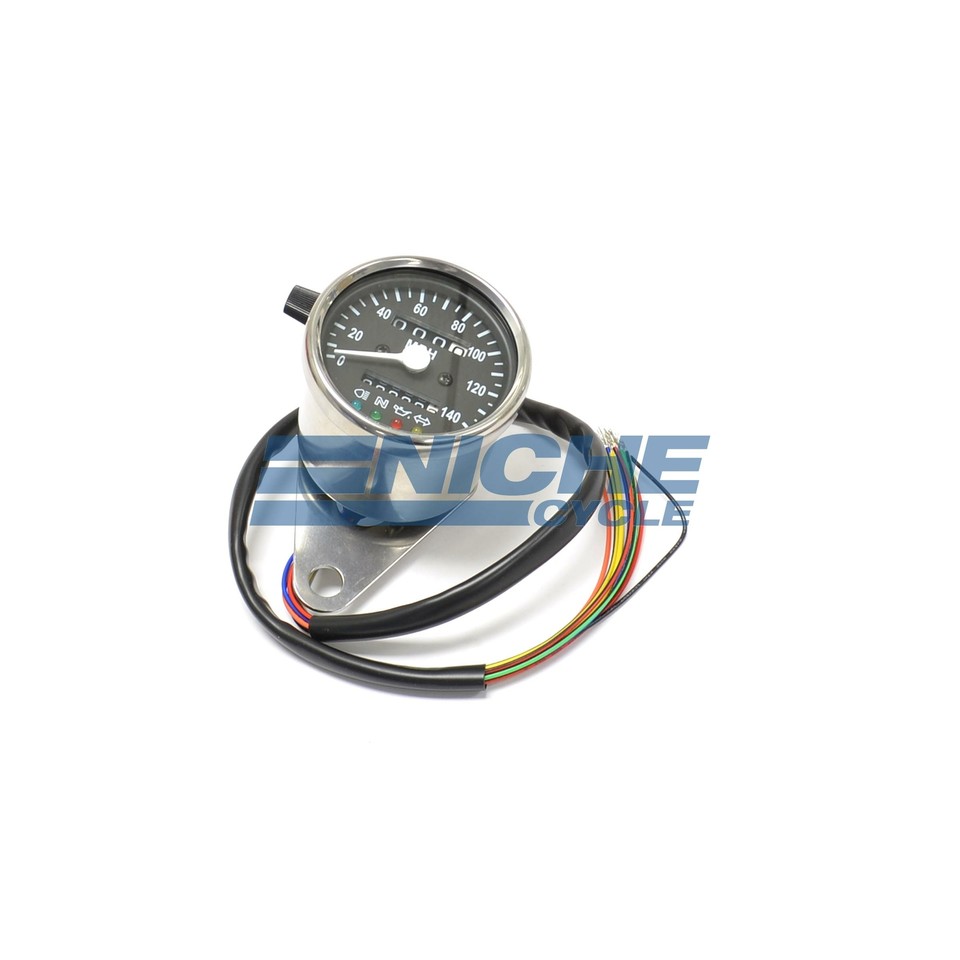 Mini Motorcycle Mechanical Speedo Dummy Lights Speedometer Gauge 2240 ...