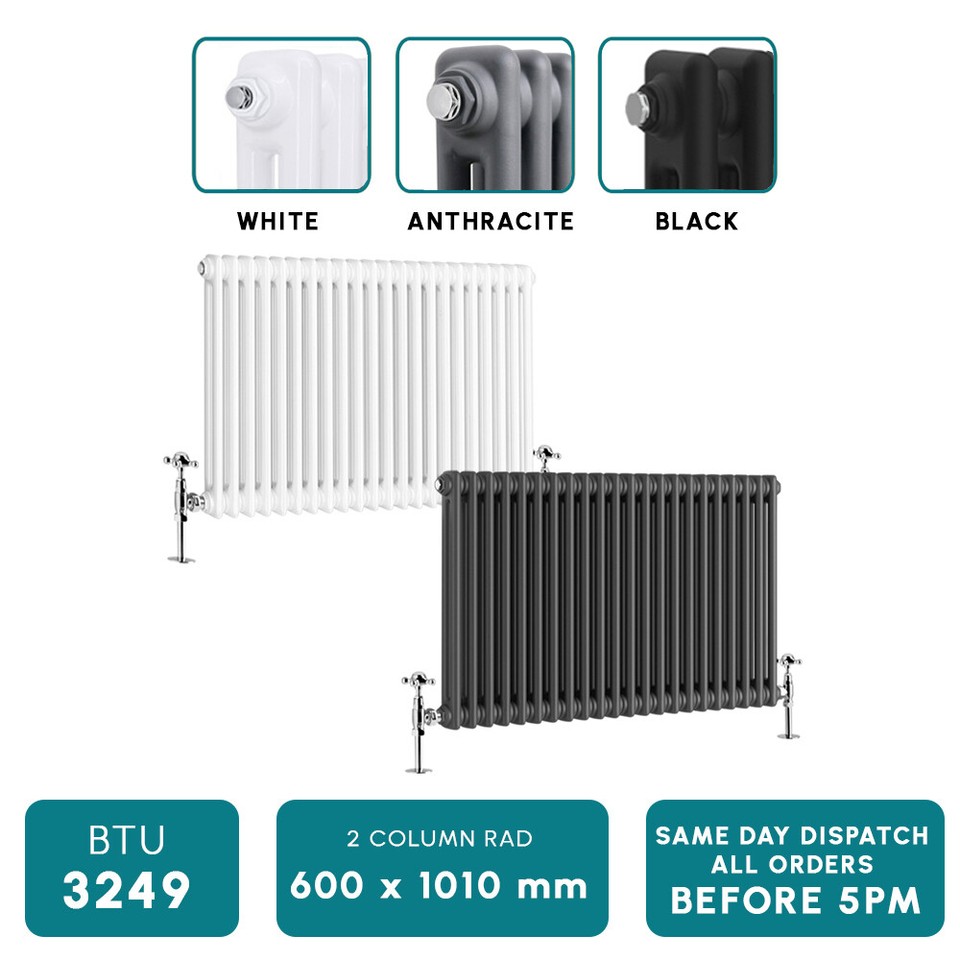Anthracite White Black Traditional Cast Iron Style Radiator 2 3 4 ...