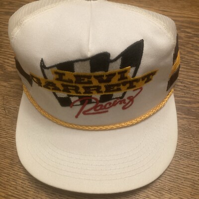 Vintage Levi Garrett Racing Three Stripes Rope Trucker Snapback Hat ...