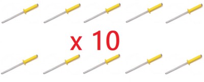 10 YELLOW POP BLIND RIVETS M4 NUMBER LICENSE PLATE SCREW MOTORCYCLE CAR ...