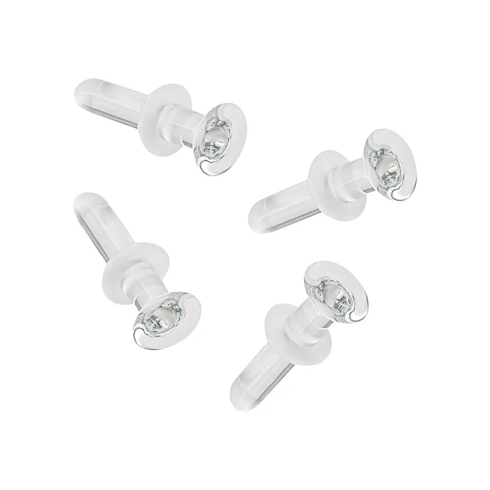 Clear Gorilla Glass Straight Flat Back Labret Studs Piercing Retainer ...