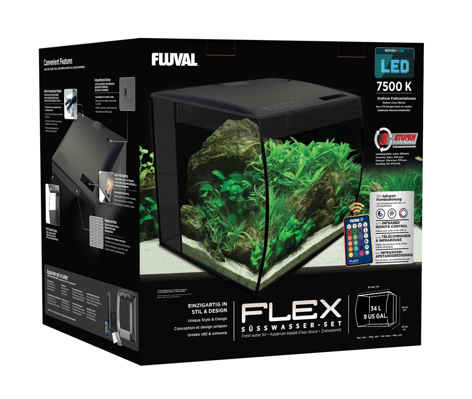 Fluval Flex 9 gal. Aquarium Kit - 15004 for sale online | eBay