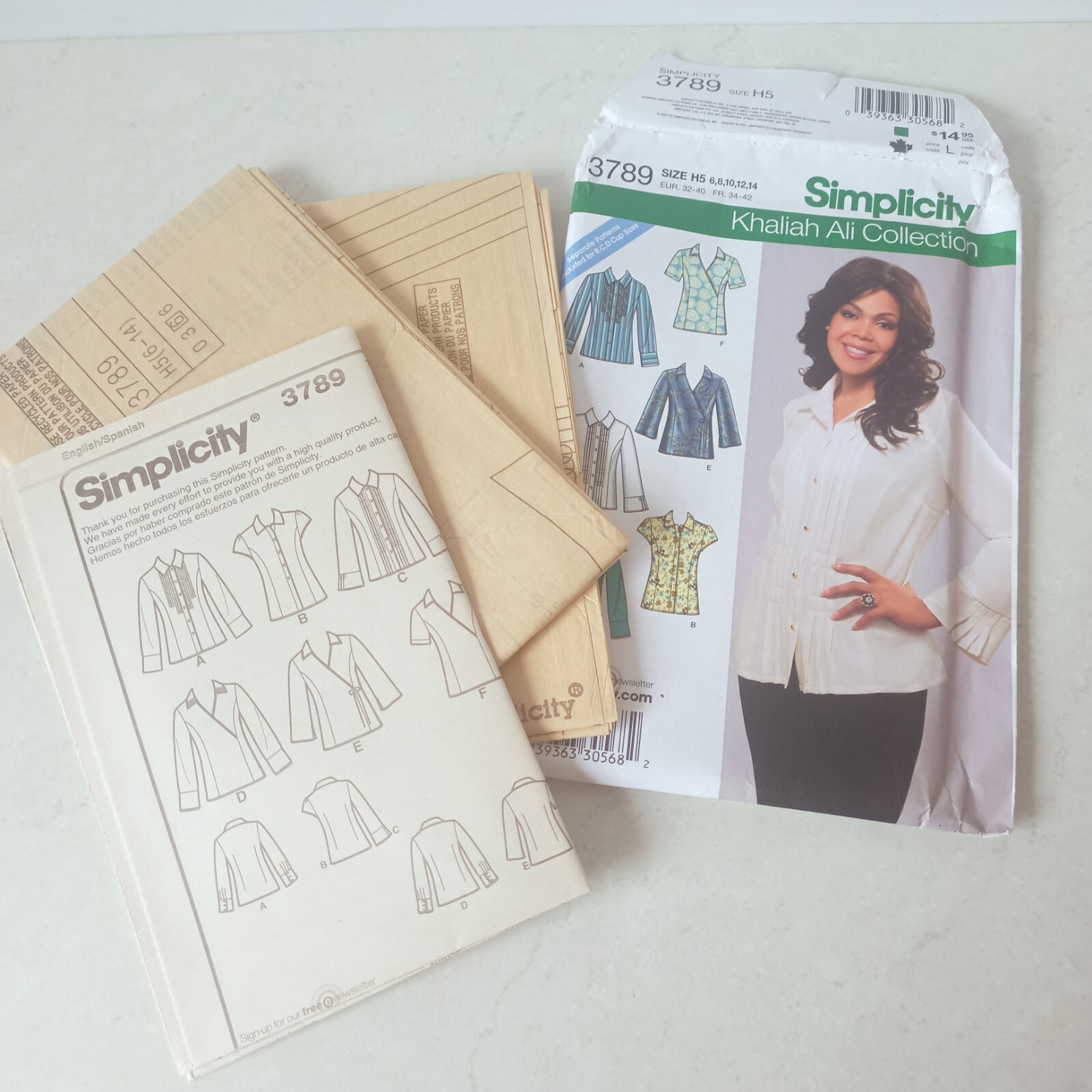 Simplicity 3789 Women's Shirt w/Variations Khalifah Ali Collectiion S ...