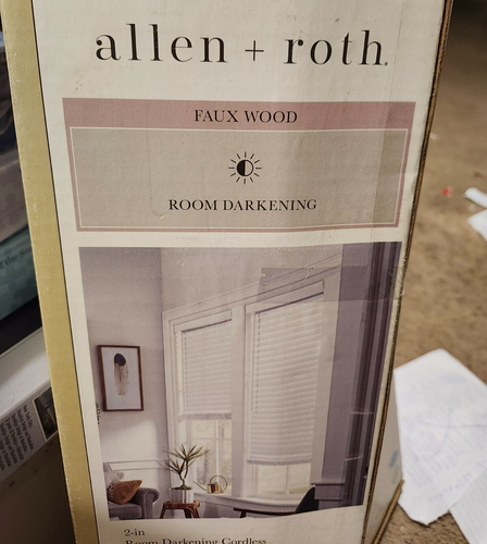 ALLEN & ROTH FAUX WOOD ROOM DARKING CORDLESS BLINDS - 0924692 27 X 64 ...