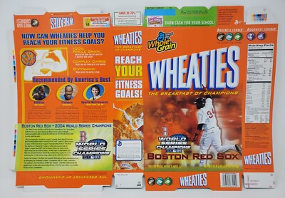 Boston Red Sox - World Series Champs 2004 - Wheaties Cereal Box - F/S ...