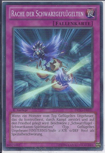 Yu-Gi-Oh! - DRLG-DE031 - Rache Der Schwarzgeflügelten - 1.Auflage DE Super Rare | eBay.de