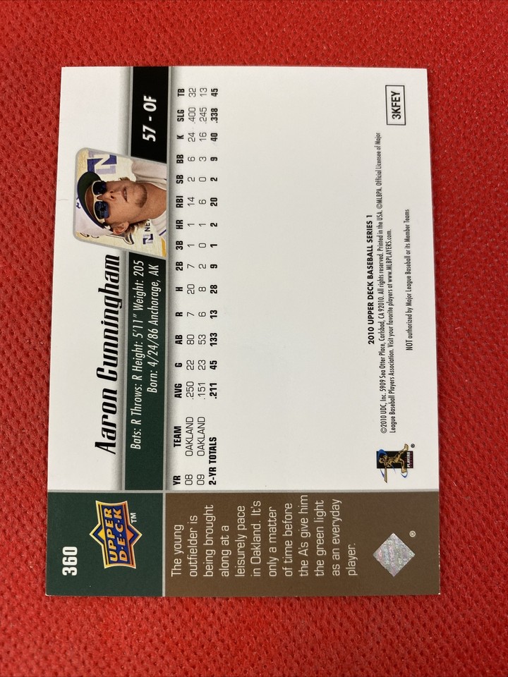 2010 Upper Deck Aaron Cunningham #360 Auto Signed Autograph A’s | eBay