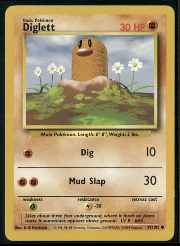 Pokemon Base Set #047/102 Diglett Common, Near Mint- | eBay