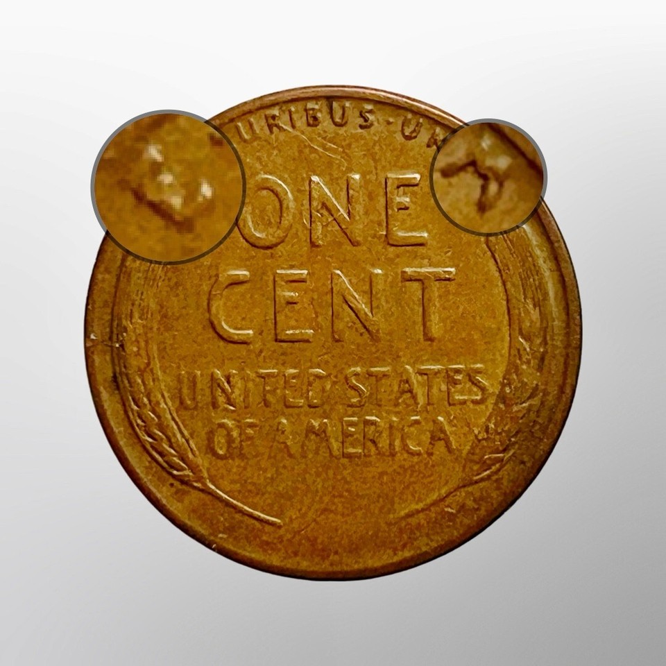 Extraordinary 1946 No Mint Mark Wheat Penny Errors on the Rim"L, IN, W ...