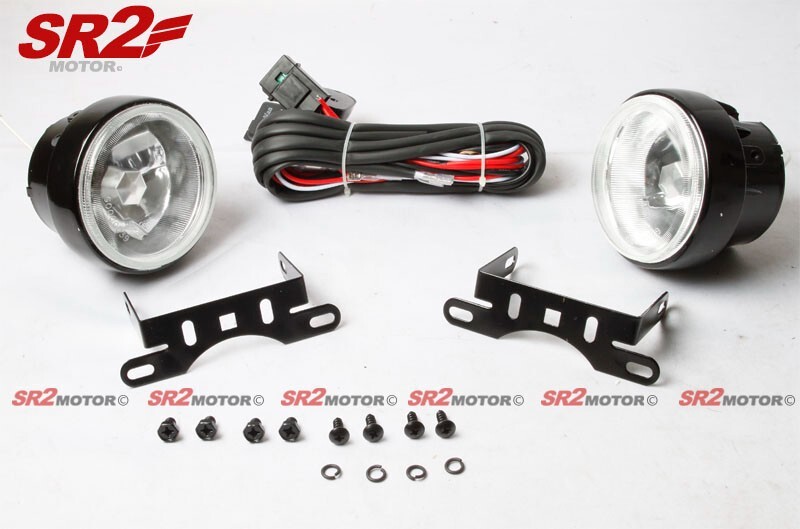 Universal 3.5" Round Clear Glass Lens Bumper Driving Fog Lamp Lights ...