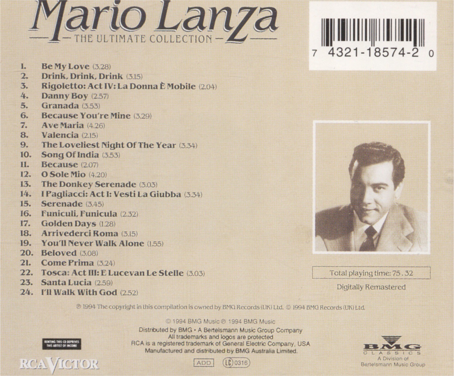Mario Lanza - The Ultimate Collection CD | eBay Australia