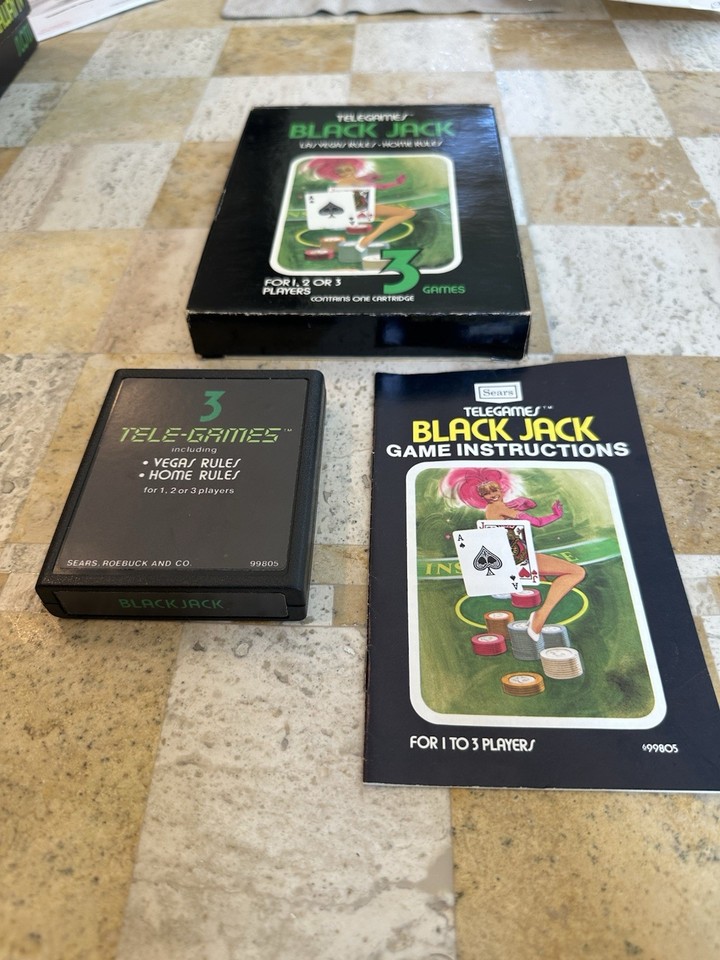 Black Jack Atari 2600 CIB (Sears Tele-Games, 1977) Complete Game Cart ...