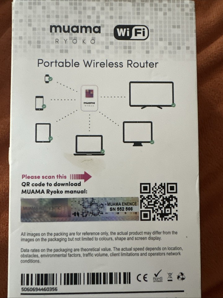 Muama Ryoko 4G-LTE Mobile Broadband Portable Wireless WiFi Router No ...