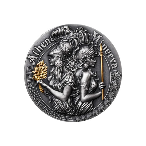ATHENA AND MINERVA Strong and Beautiful Goddesses 2 Oz Silver Coin $5 ...