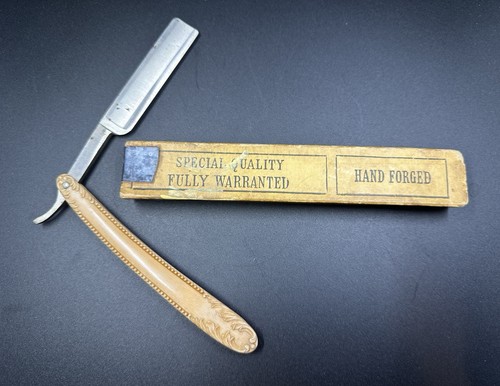 Vintage Trusteel Hand-Forged Straight Razor w. Ornate Scales Handle in ...