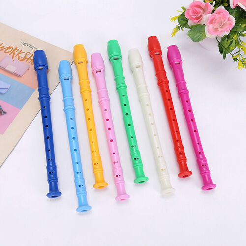 8 Holes Plastic Recorder Long Flute Woodwind Instrument Colorful Kids ...