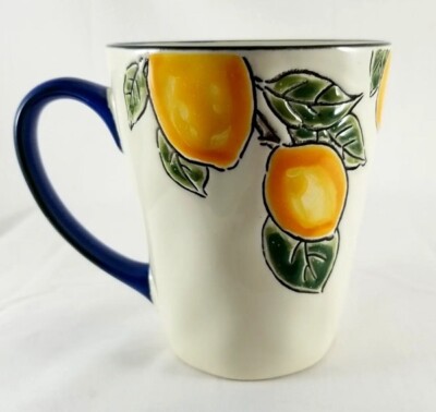 Spectrum Designz Lemon Valley 16 oz Coffee Mug Cup Yellow Blue 2019 ...