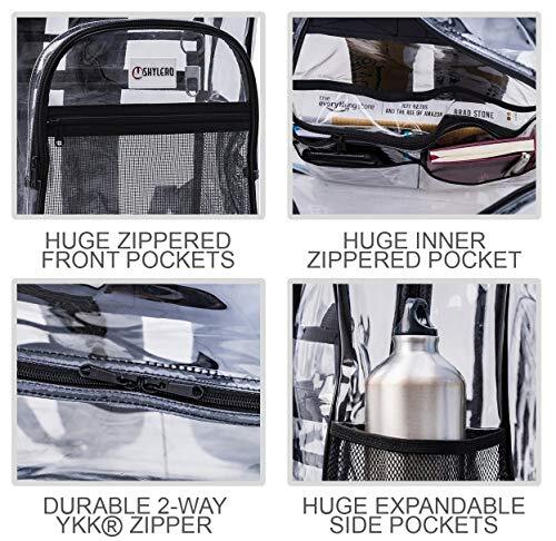 SHYLERO Clear Backpack For Work XL Heavy Duty School Bookbag has TSA ...