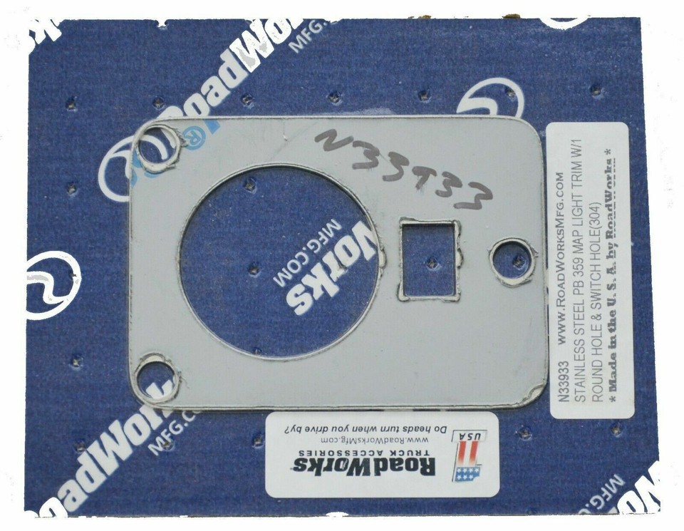 RW Map Dome Light Trim 1 Switch 1 Hole for 359 Peterbilt 304 Stainless ...