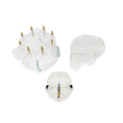 HEI 8 Cylinder Super Cap & Rotor Kit Brass Terminal Clear Cap Color ...