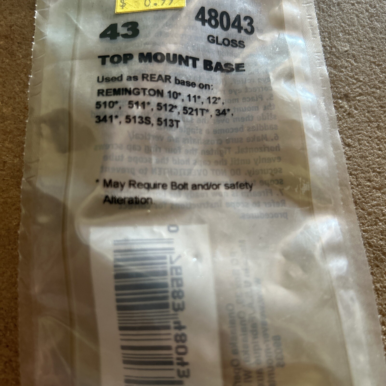 Weaver Detachable Top Mount Base 43 Gloss Black 48043 for sale online ...