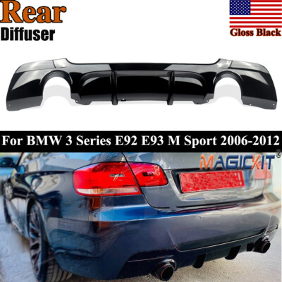 Dual Exhuasts Rear Bumper Lip Diffuser For 006-13 BMW E92 E93 328i 335i ...