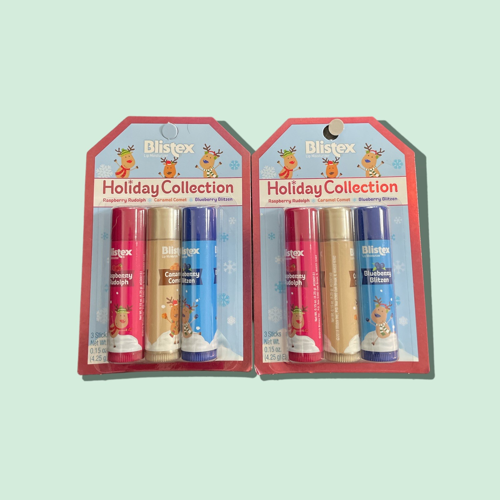 (6) Blistex (2) Raspberry Rudolph + (2) Caramel Comet + (2) Blueberry ...