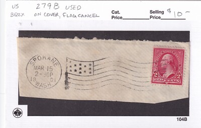 MATT'S STAMPS SCOTT #279B 2-CENT GEORGE WASHINGTON 1895 ISSUE, USED ON ...