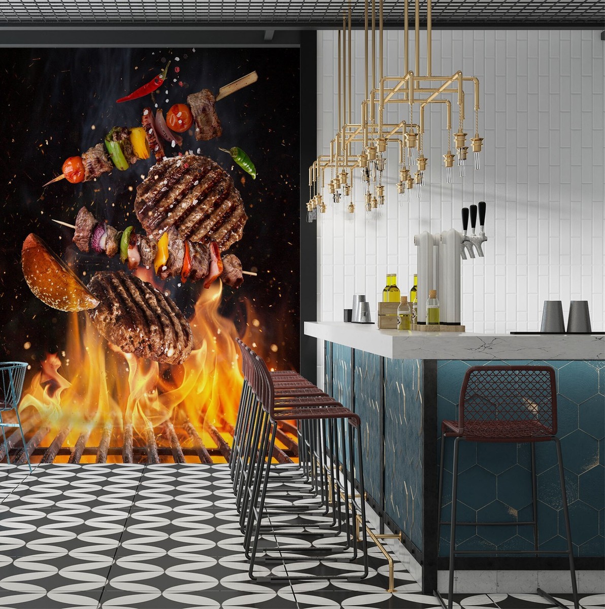 Wholesale Custom 3d Mural Wallpaper Kitchen Background