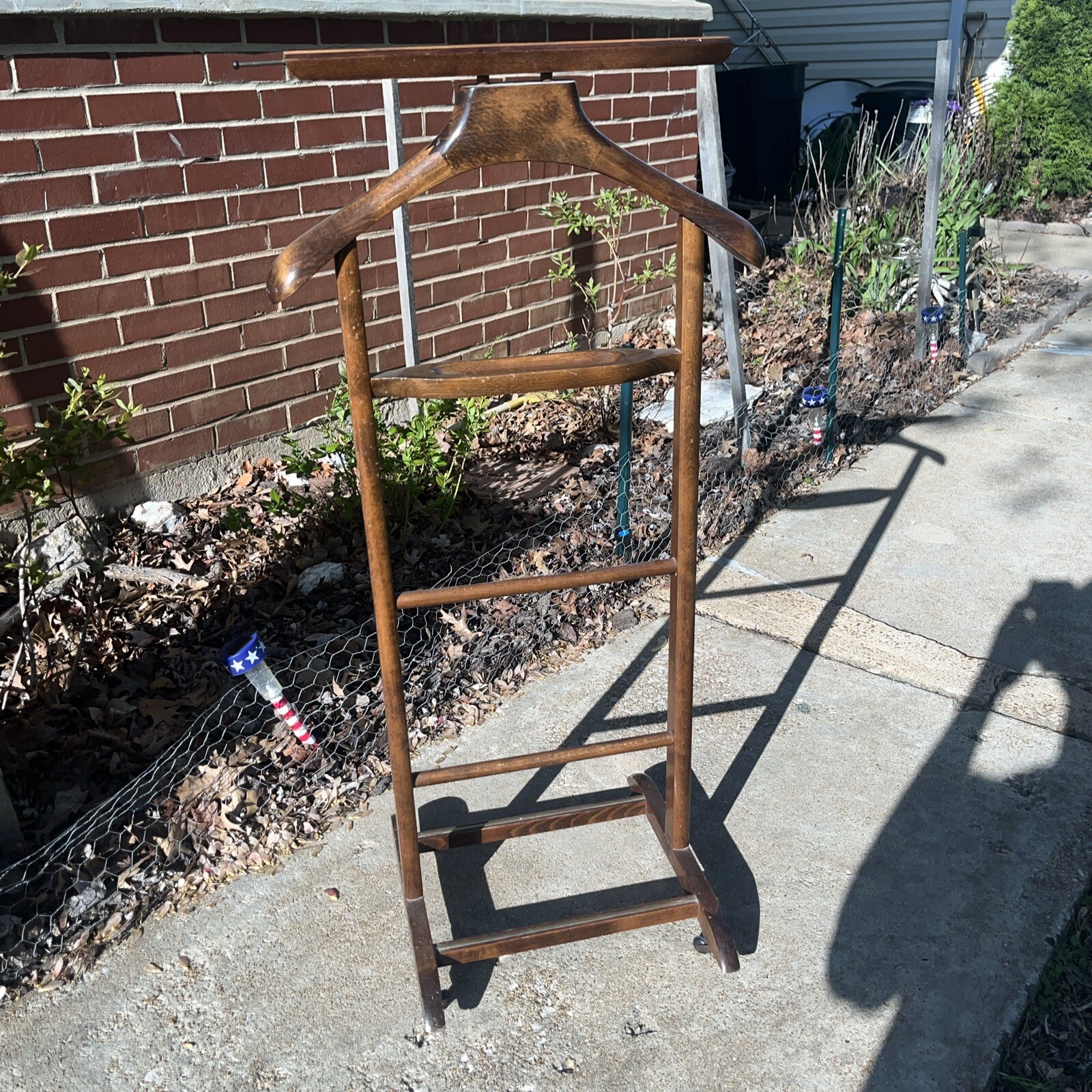 VTG MCM Wooden Italian 38” Valet Butler Stand Suit Cl… - Gem