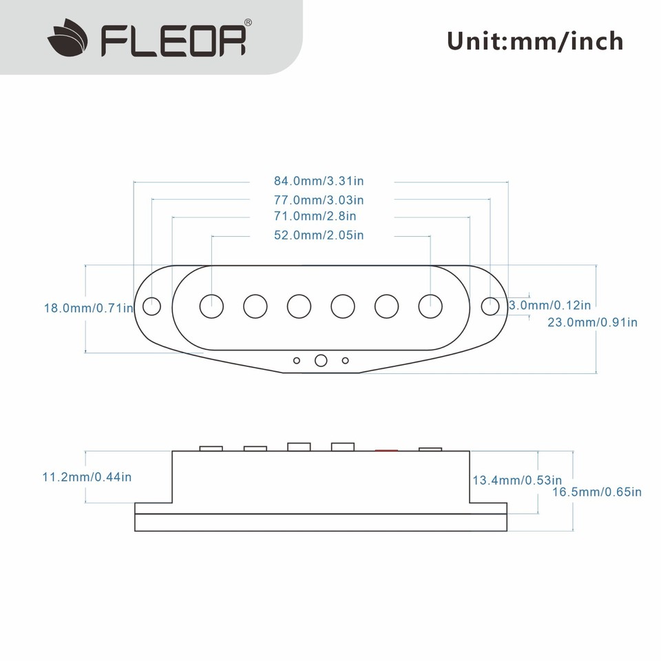 FLEOR Classic 60s Alnico 5 Handwound Single Coil Neck Pickup for ST ...
