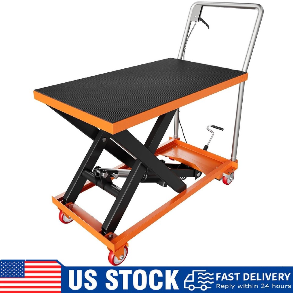 500lbs Hydraulic Lift Table Cart ,28.5" Lifting Manual Single Scissor ...