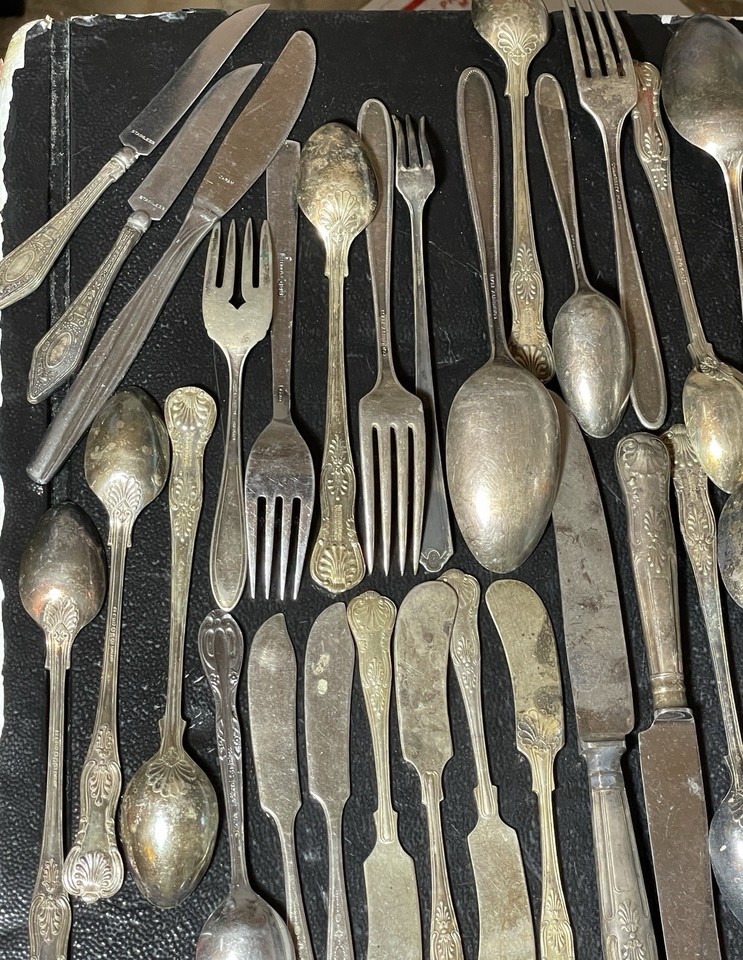 Huge Vintage Silver Plated Silverware Flatware Lot | eBay