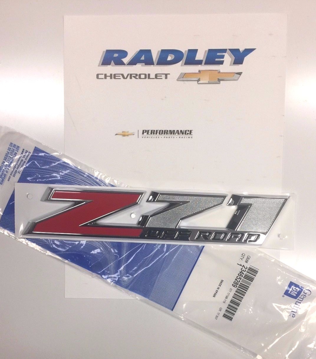 NEW OEM GM Z71 OFF ROAD DOOR EMBLEM 2015 CUSTOM SPORT SILVERADO ...