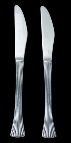 Set of 2 The Cellar CLF17 Stainless Fan Ribbed Handle Silverware ...