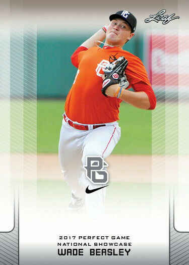 WADE BEASLEY 2017 LEAF "1ST EVER PRINTED" PERFECT GAME ROOKIE CARD #3 ...