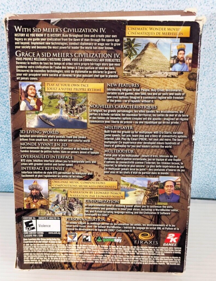 Civilization IV PC 2CDROM Small Box CIB Bilingual Maps Quick Guide 2k ...