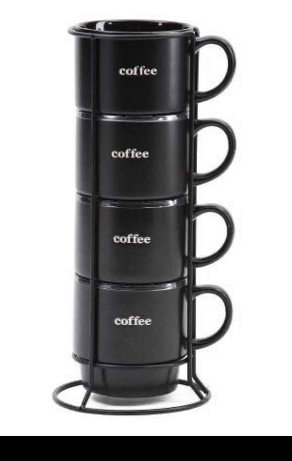 Signature Housewares Tower Mugs, Coffee Break Black Matte | eBay