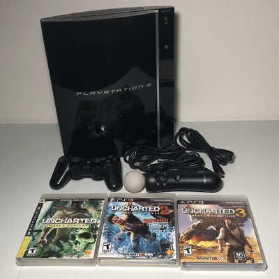 Sony Playstation 3 PS3 Fat CECHG01 40GB Console Bundle Controllers ...