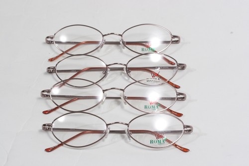 NEW VIA ROMA Lot of (4) Eyeglasses 50-19-140 Metal Oval Metal Frame ...