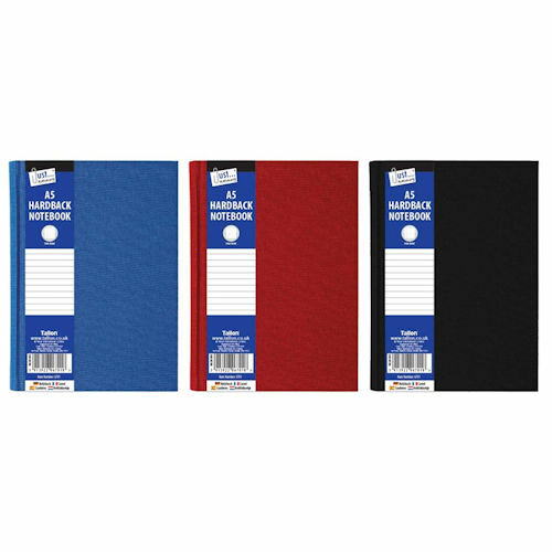 A5 Ruled Hardback Notebook - Lined Notepad School Writing Assorted ...