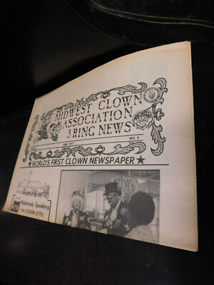 3 Ring News Clown Magazine Newspaper Midwest Clown Assoc. 1977 June | eBay
