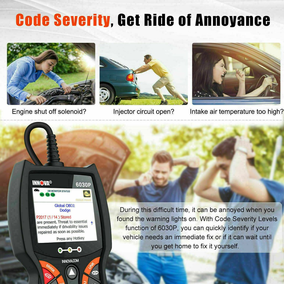 INNOVA 6030P OBD2 Scanner Code Reader Engine ABS Battery Check ...