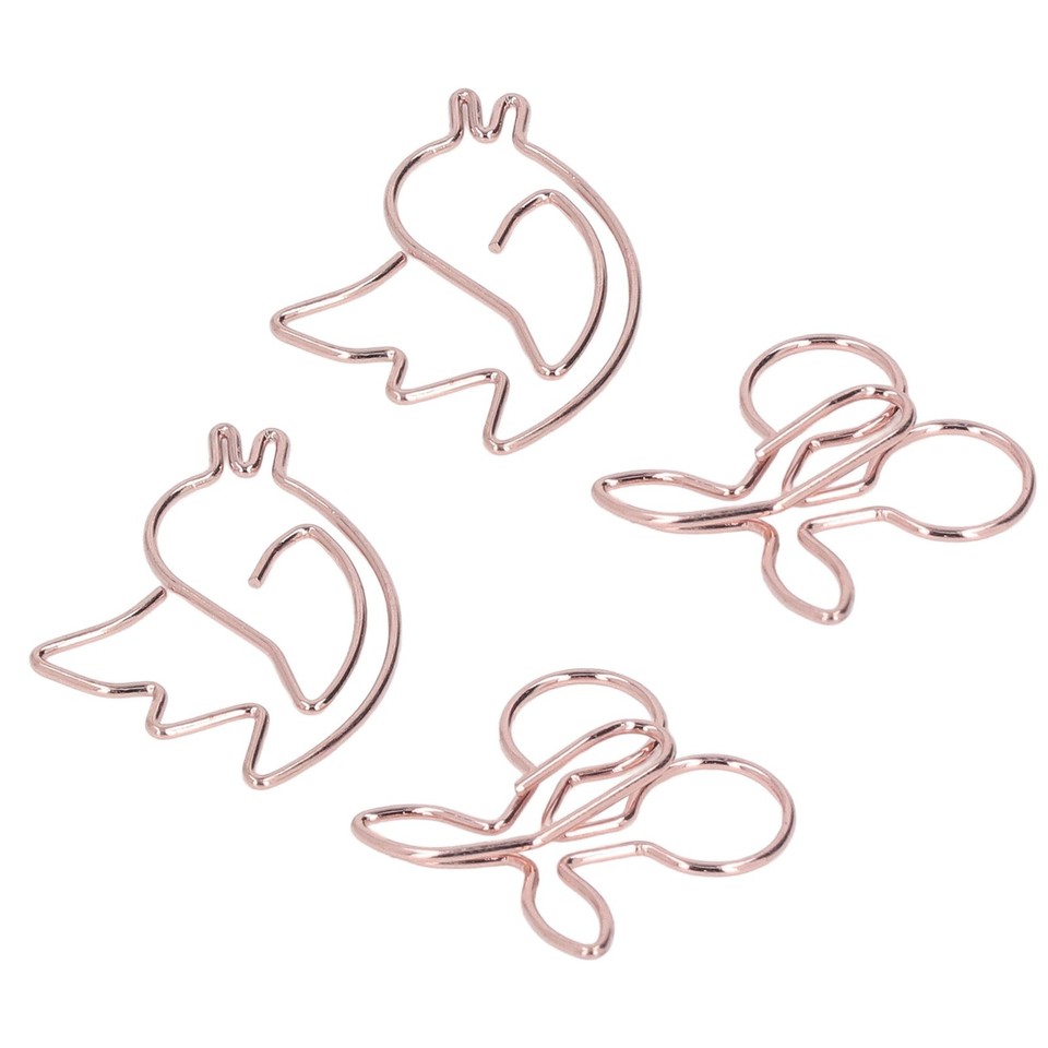 100Pcs Cute Paper Clips Cherry Hummingbird Style Electroplated Metal ...