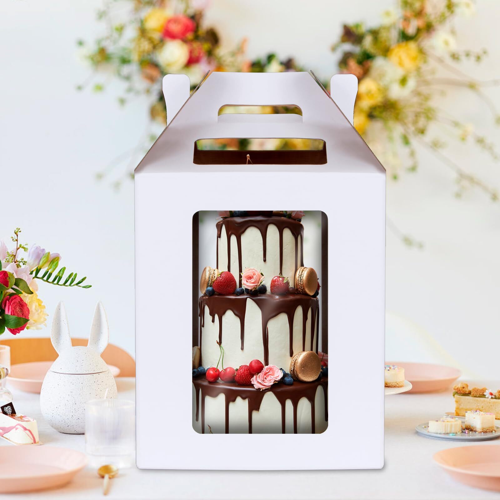 Tall Cake Box 2 Sizes 10x10x12 & 12x12x14 In Tier Cake Boxes With Cake ...