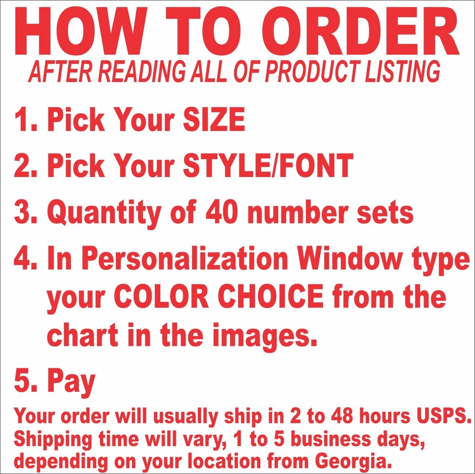 Number Decal Set Vinyl Lot of 40 Mail Box Numbers Locker Truck Door ...